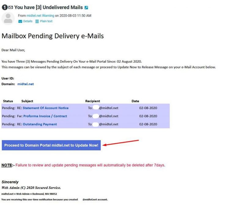 Email Scam Circulating - MIDTEL