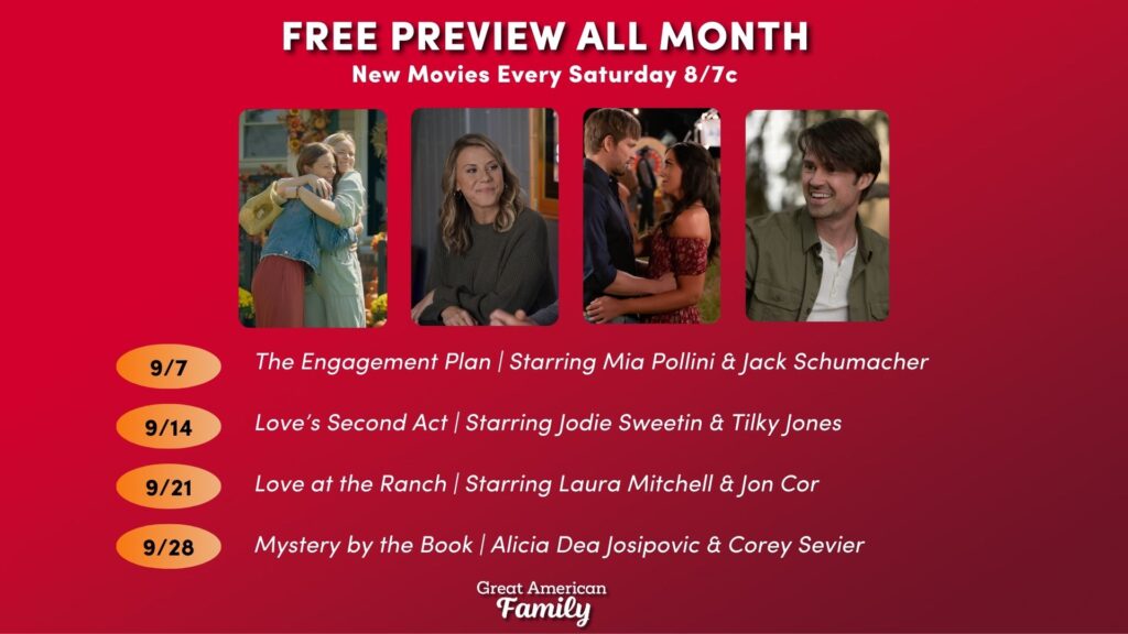 Great American Family Channel Free Preview (September 1-30, 2024) - MIDTEL